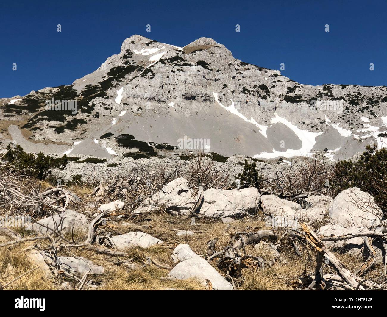 Winter hiking on Prenj mountain, Vidina kapa peka, Bosnia and ...