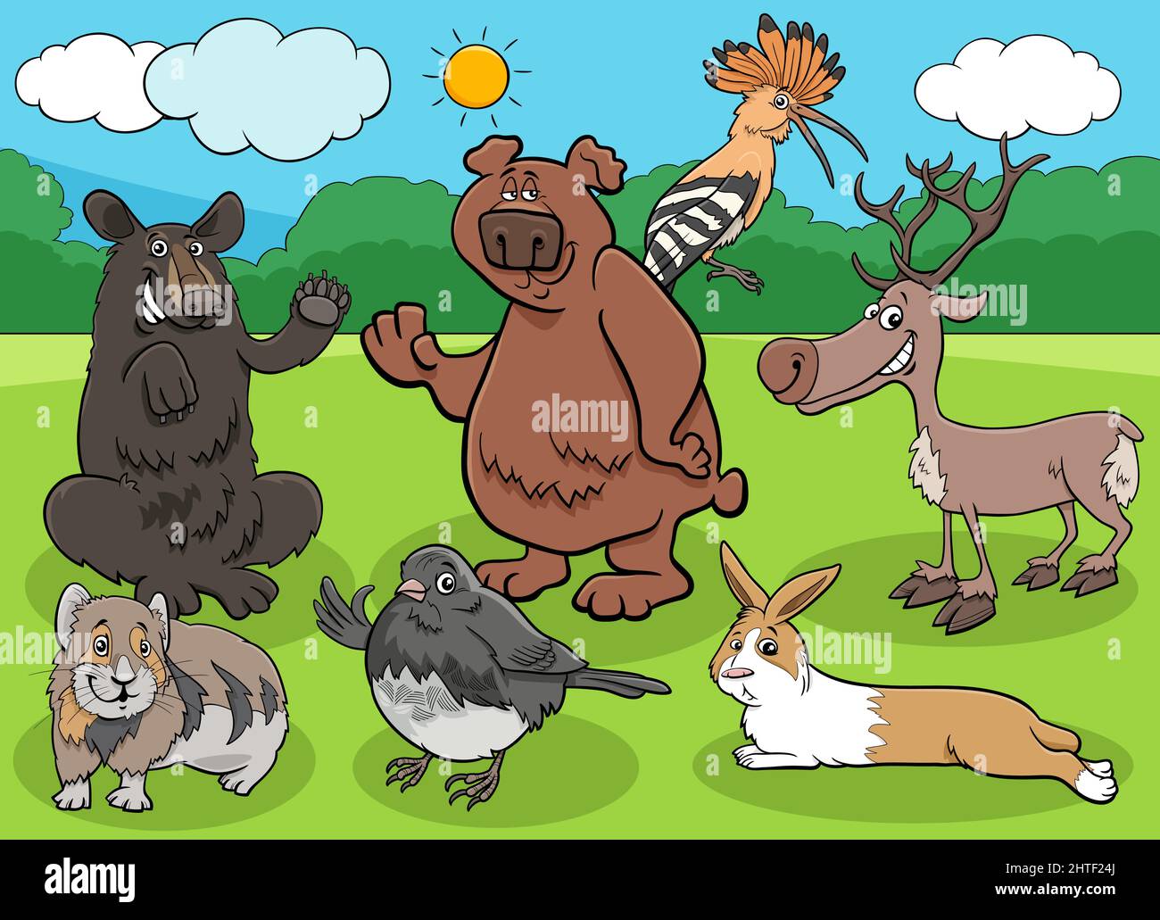 Cartoon illustrations of wild animal characters group Stock Vector ...