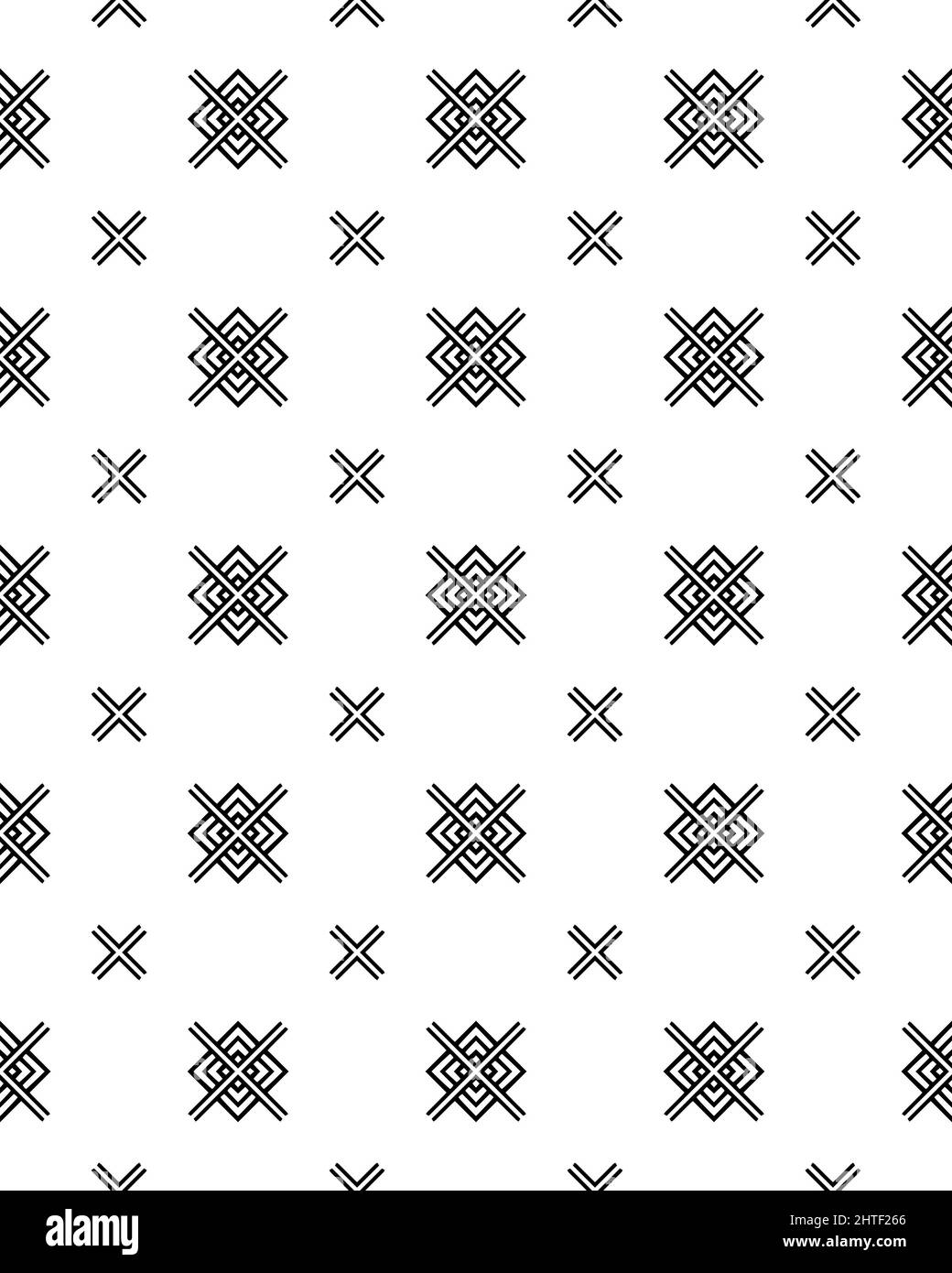 Illustrated black-and-white seamless tile pattern Stock Photo - Alamy