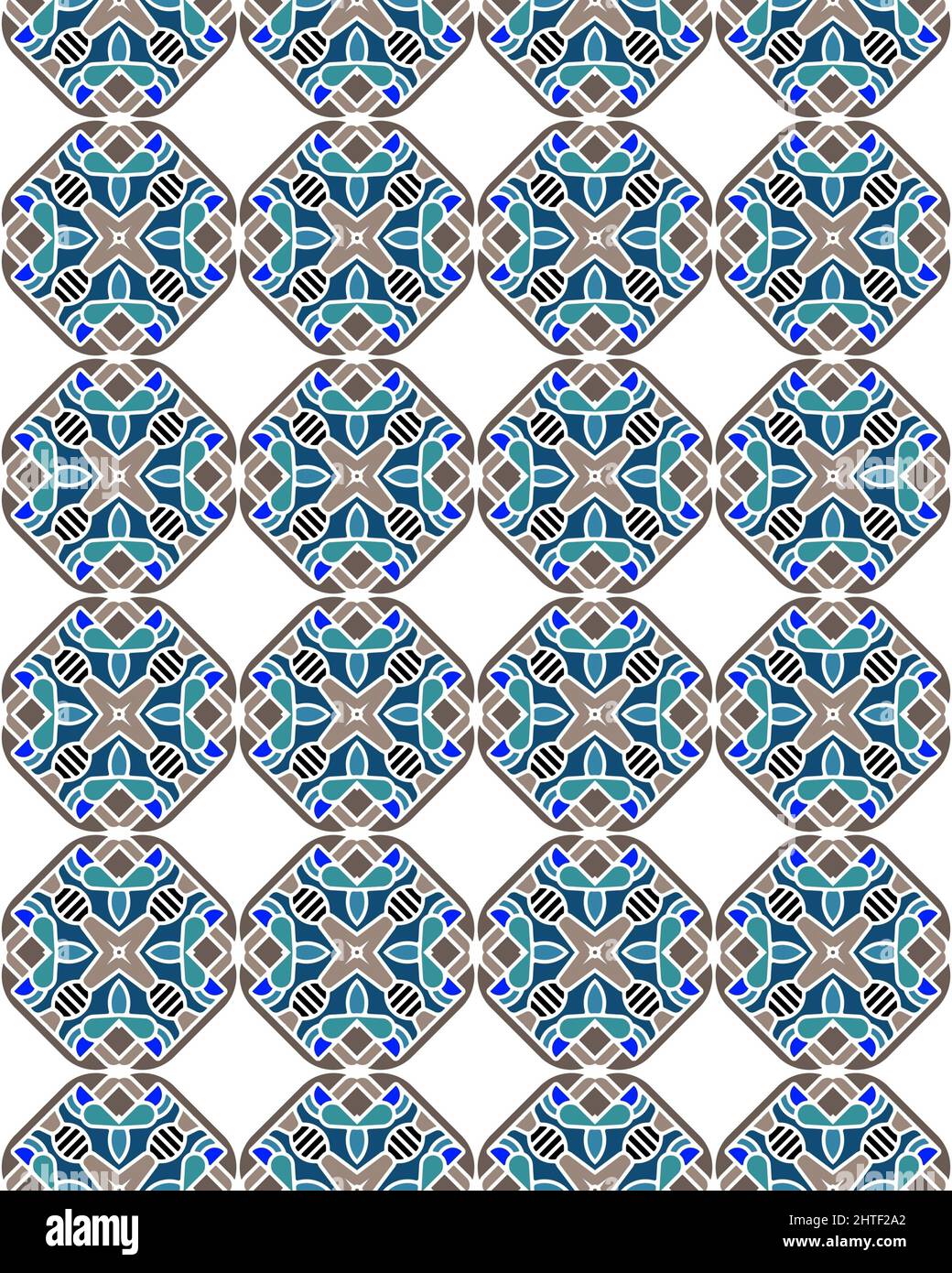 Illustration of a colorful seamless tile pattern Stock Photo - Alamy