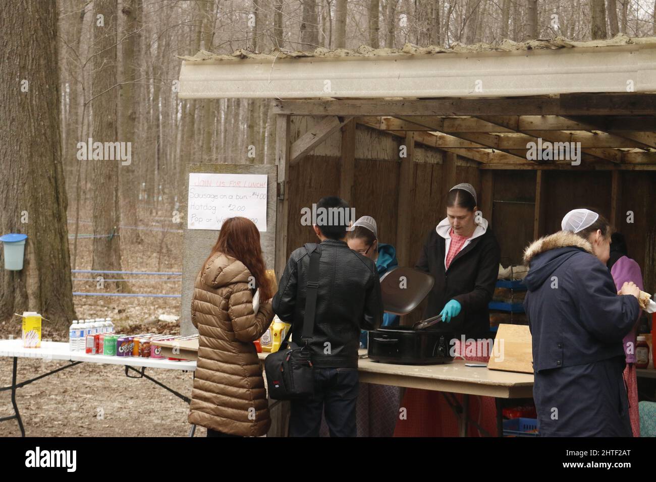 People during Elmira Maple syrup festival Stock Photo - Alamy