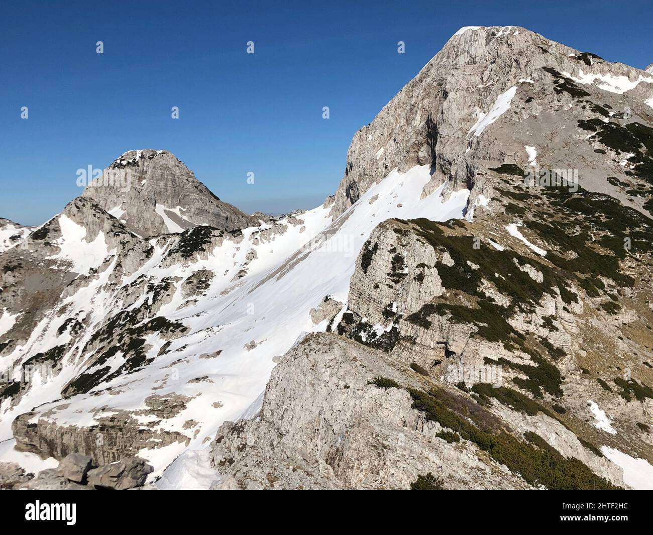 Winter hiking on Prenj mountain, Vidina kapa peka, Bosnia and ...