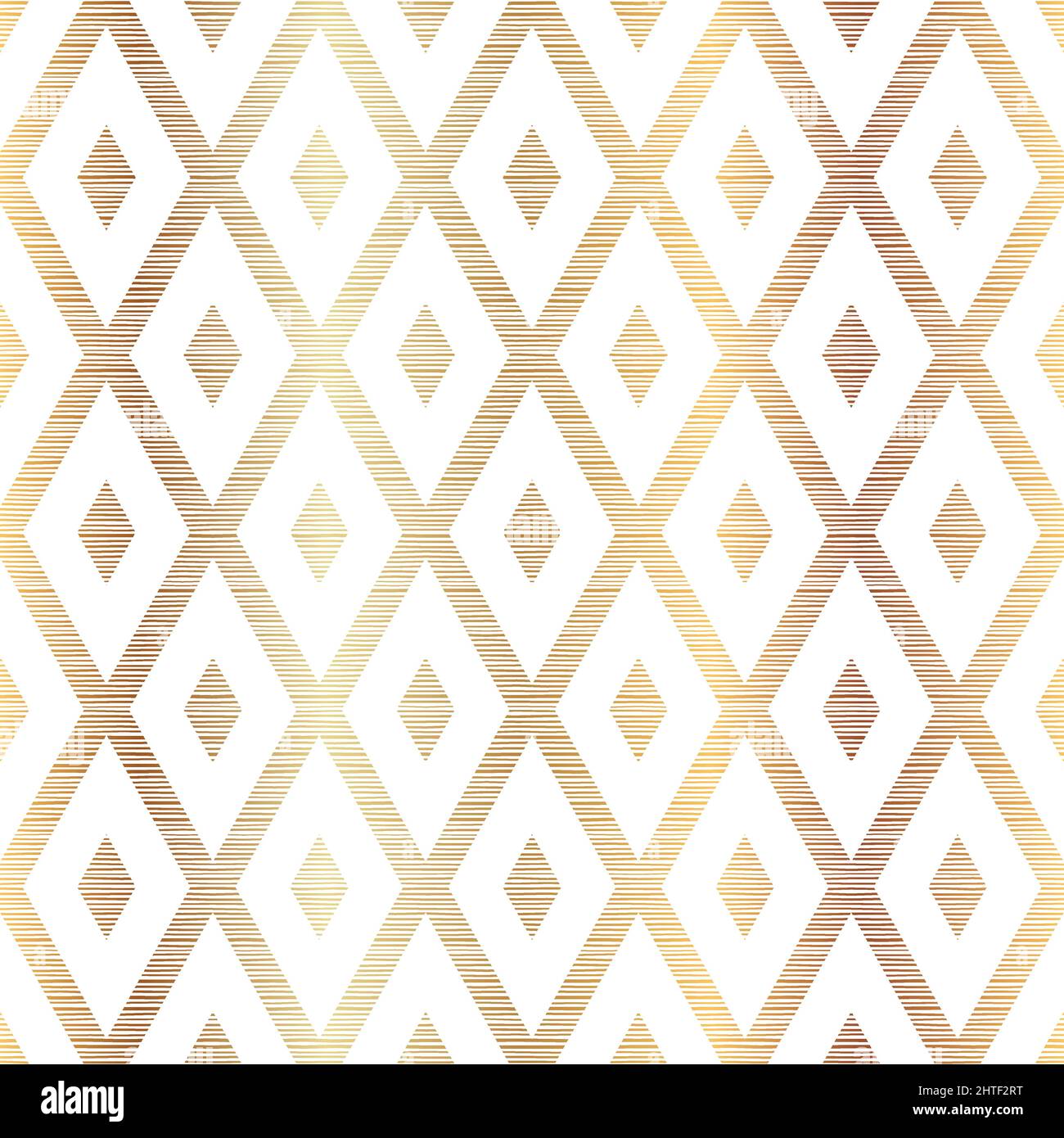 Elegant Gold Rhombus Seamless Pattern Design With Stripes Stock Vector ...