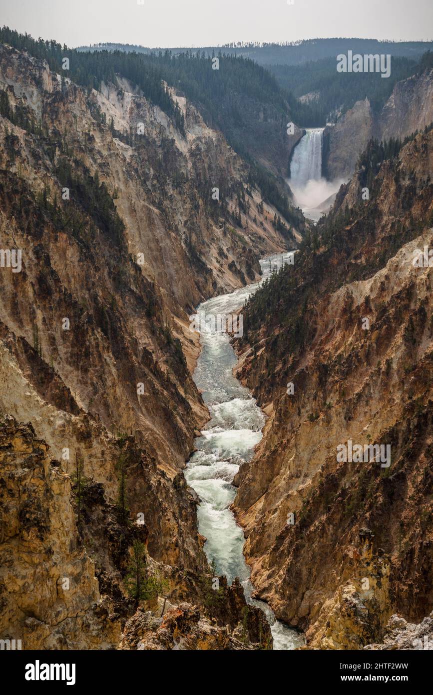 Upper Yellowstone Falls in the Grand Canyon of the Yellowstone, WY Stock Photo - Alamy
