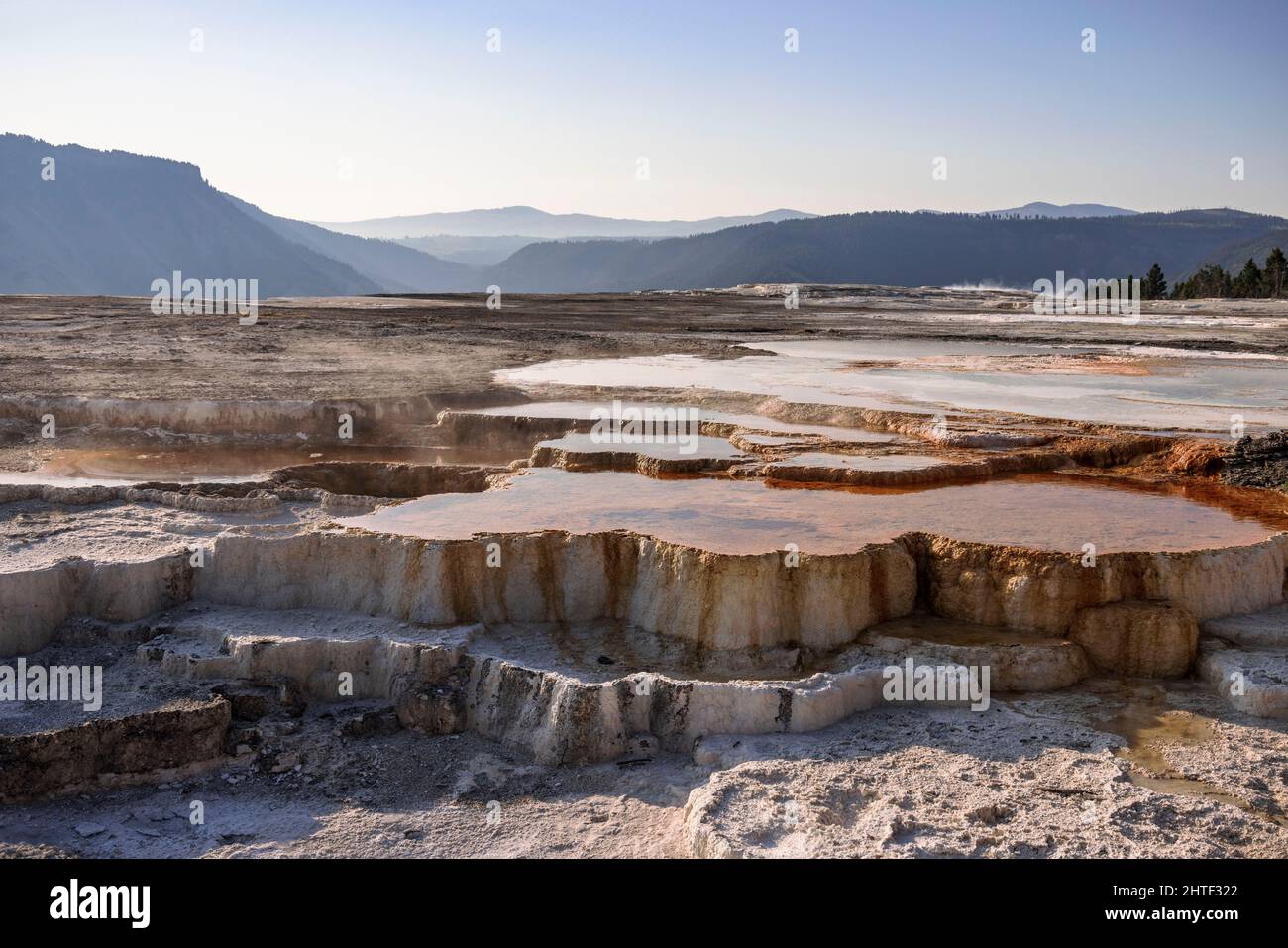 Formations at Mammoth Hot Springs in Yellowstone National Park Stock ...