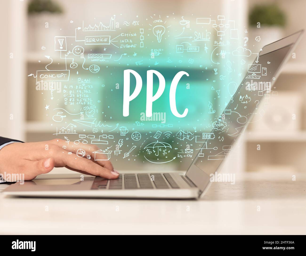 hand working on new modern computer Stock Photo - Alamy