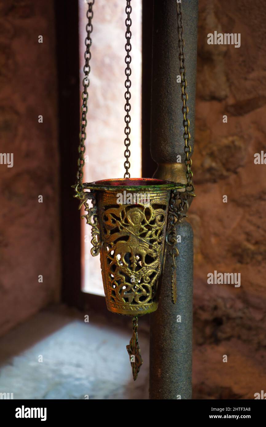 Meteora, Greece, Holy Monastery of St. Ioannis Anapafsas , the interior ...