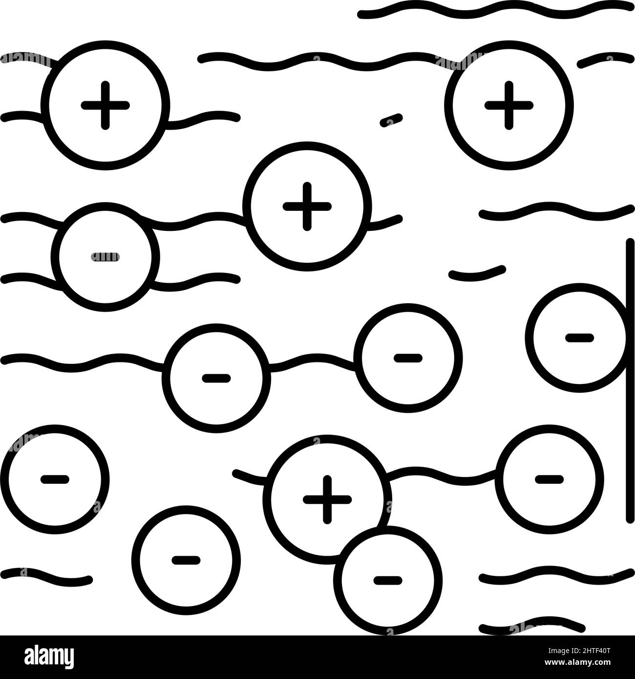 coagulation and flocculation water filter line icon vector illustration ...