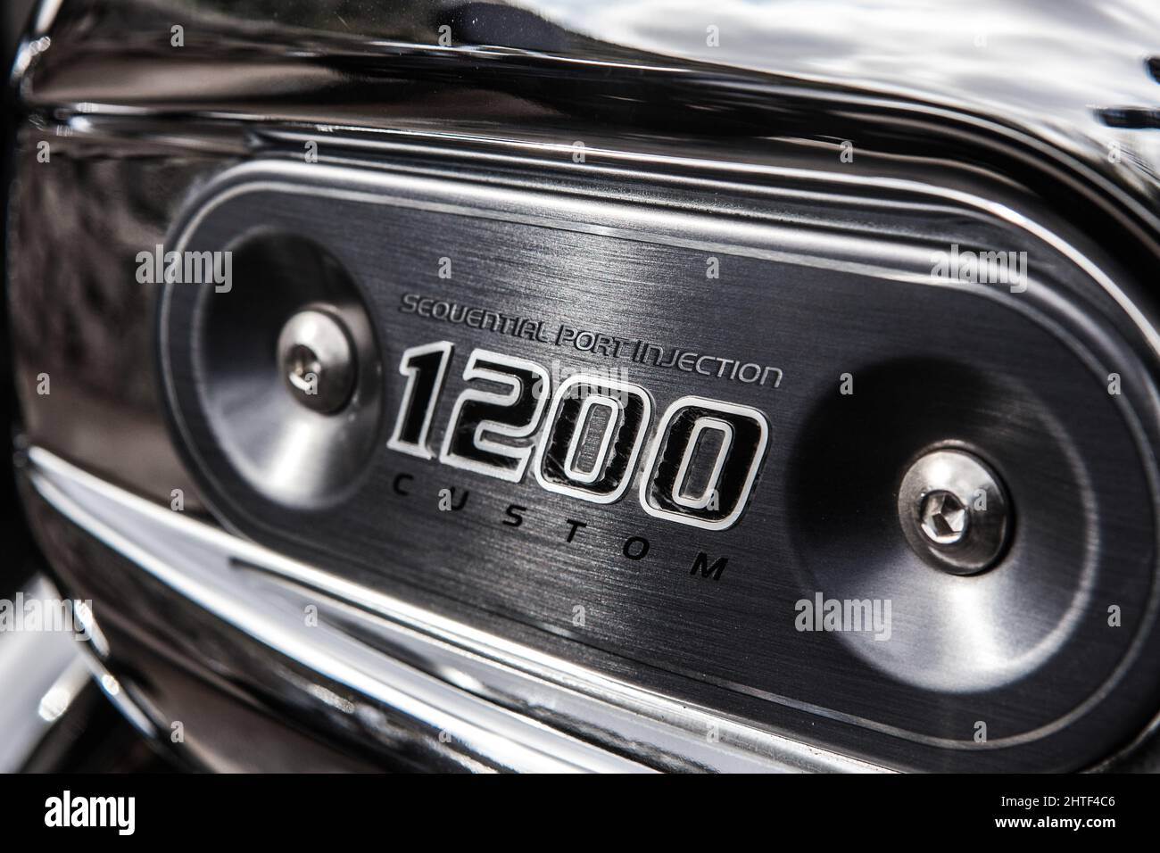 Detail of Air Intake Cover on Harley-Davidson Motorcycle Stock Photo ...