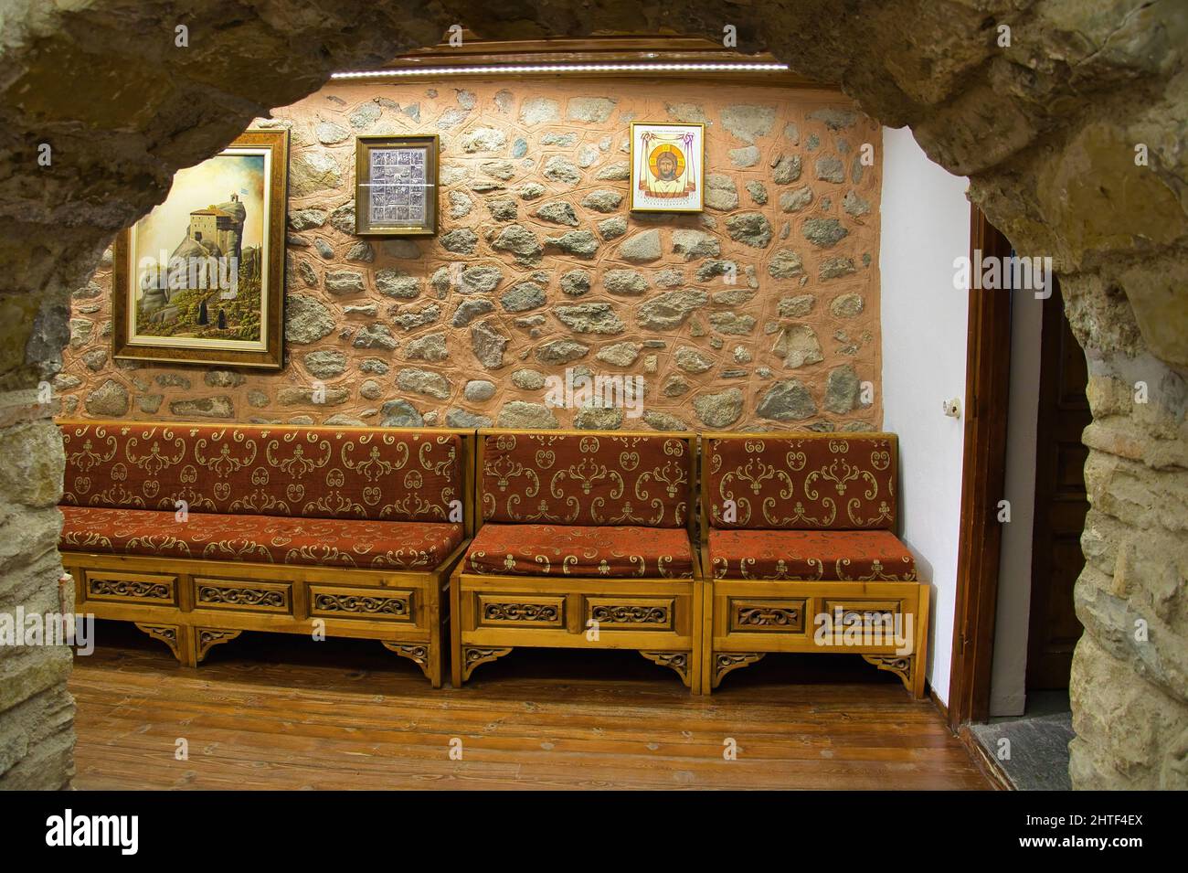 Meteora, Greece, Holy Monastery of St. Ioannis Anapafsas , the interior ...