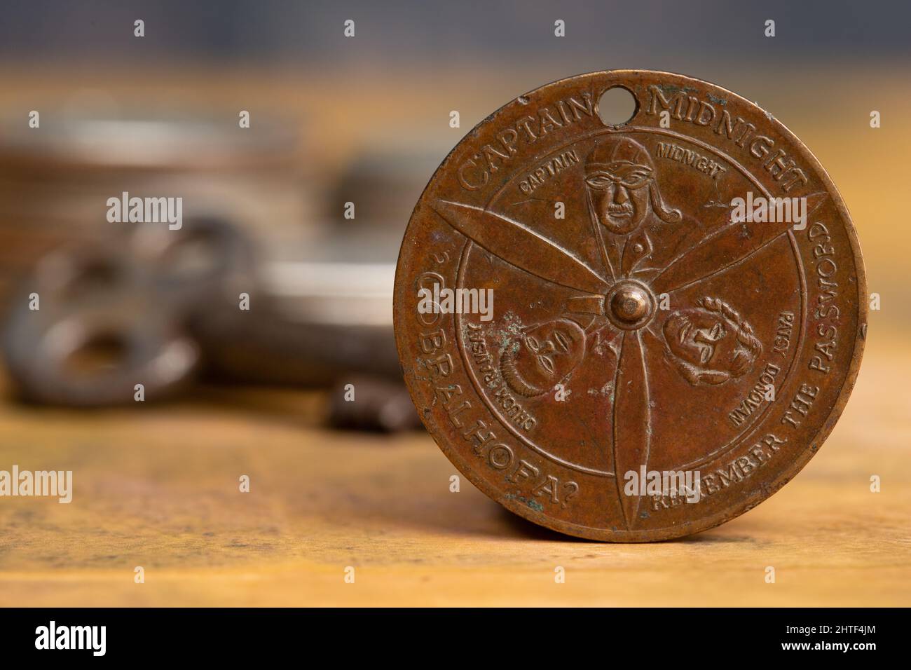 CAPTAIN MIDNIGHT SKELLY OIL SPINNER COIN TOKEN Stock Photo - Alamy