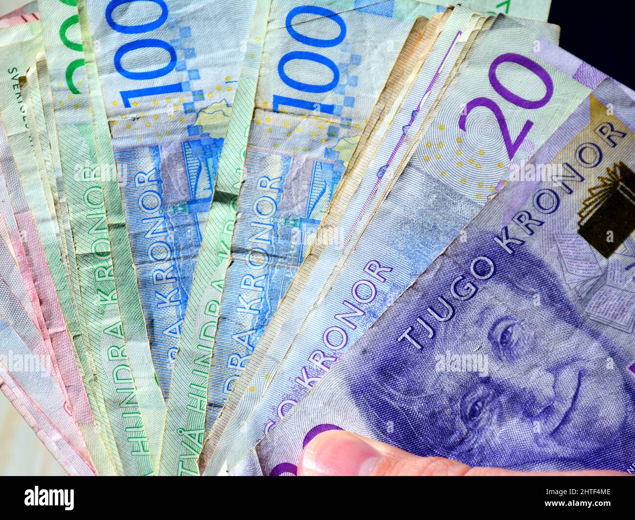 Closeup of swedish currency in bills Stock Photo - Alamy