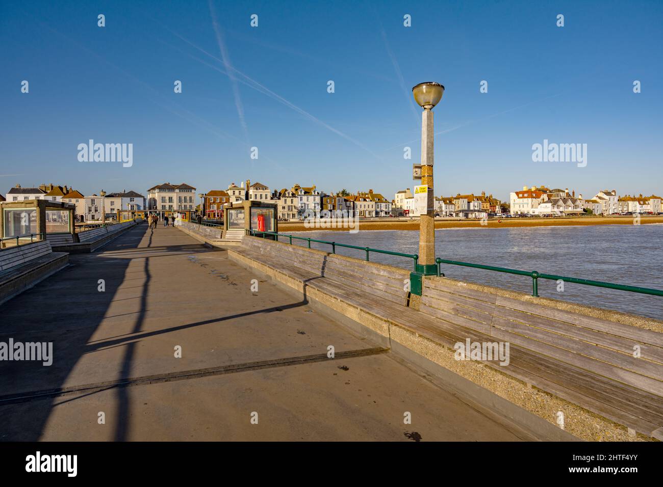 The seafront looking East from the Pier at Deal Kent on a sunny winters ...