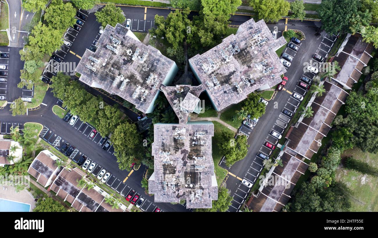 Aerial view of modern building roofs in Fort Lauderdale, Florida Stock ...