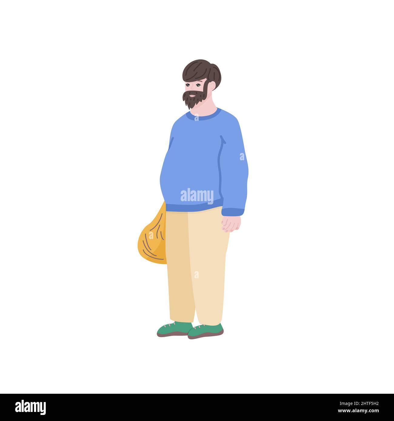 Fat man stomach in blue Stock Vector Images - Alamy
