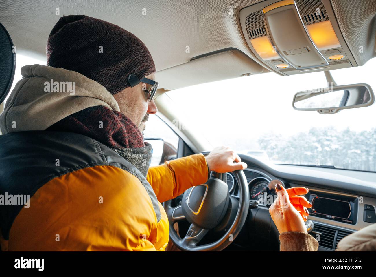 Winter clothes warm day car hi-res stock photography and images - Alamy