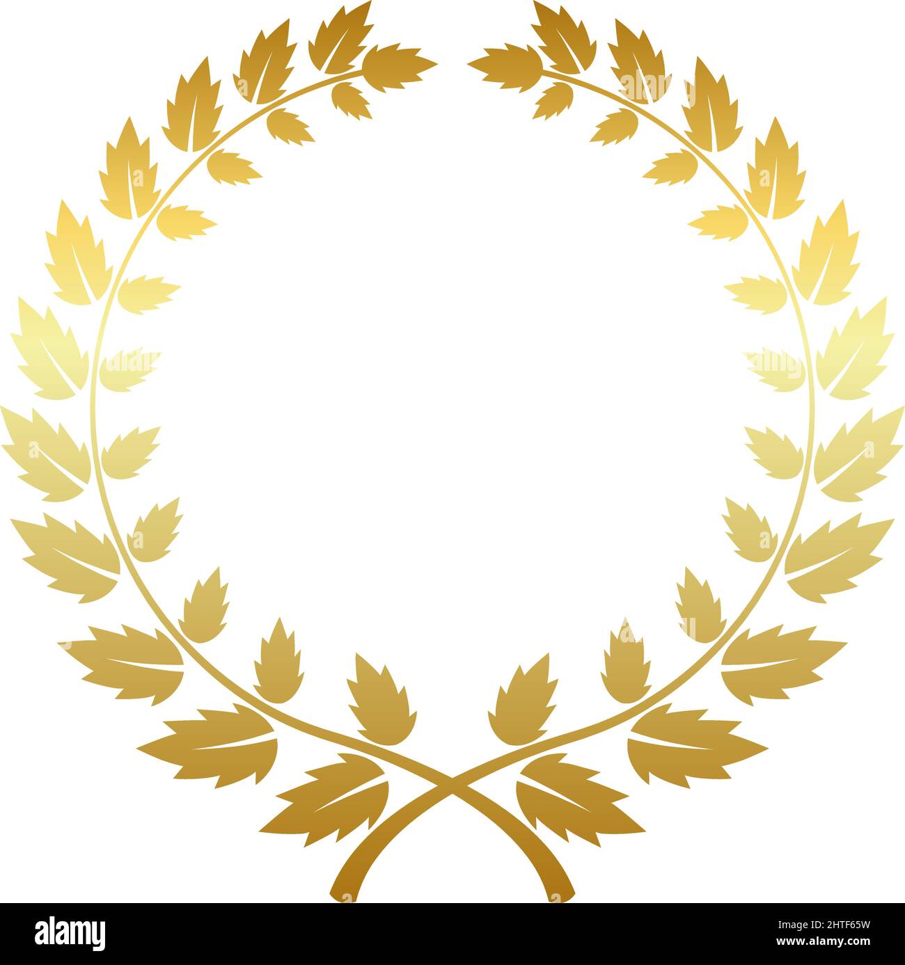 Circular branches with golden leaves. Ancient trophy symbol Stock ...