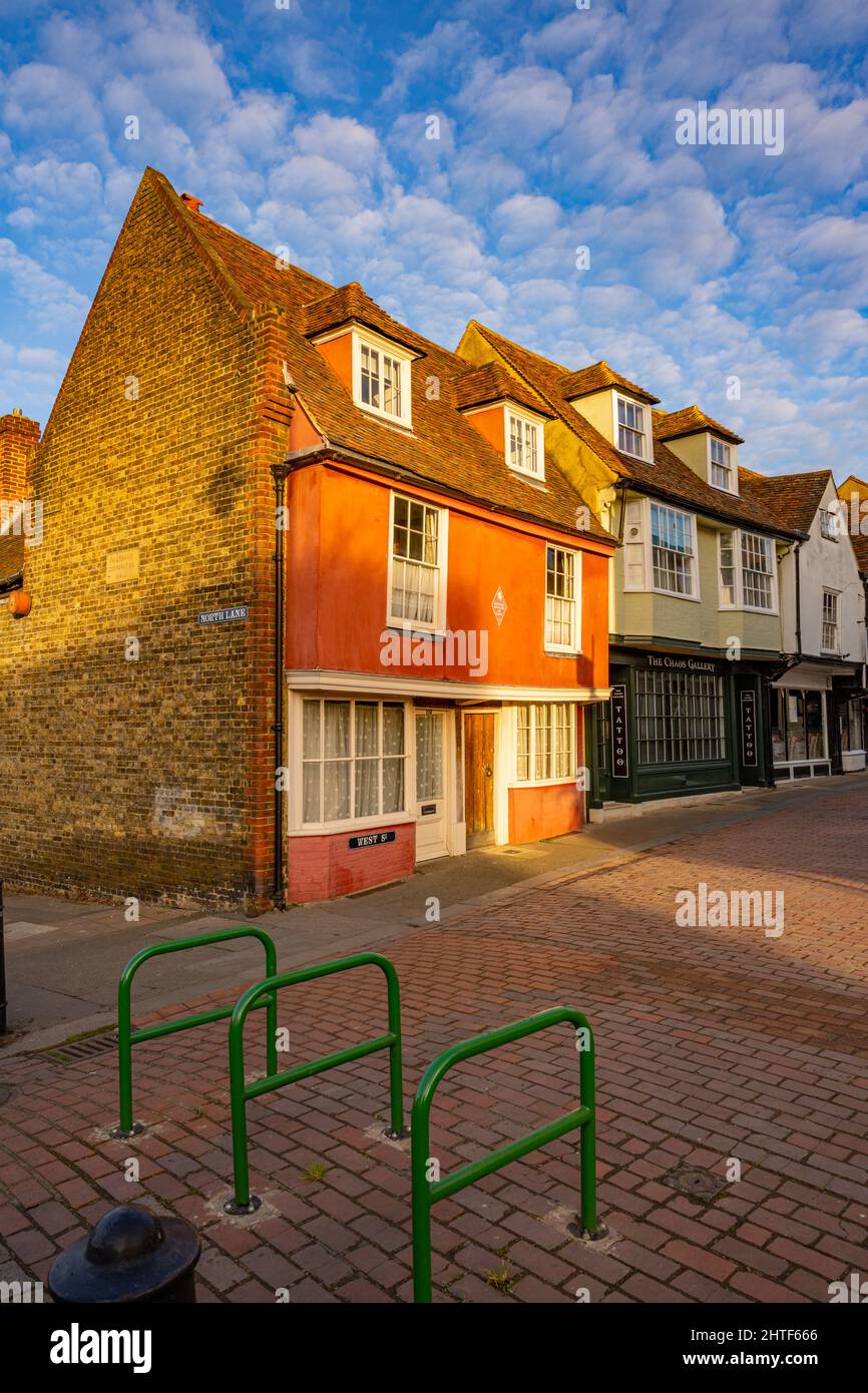 Historic buildings on West St in Faversham Kent Stock Photo - Alamy