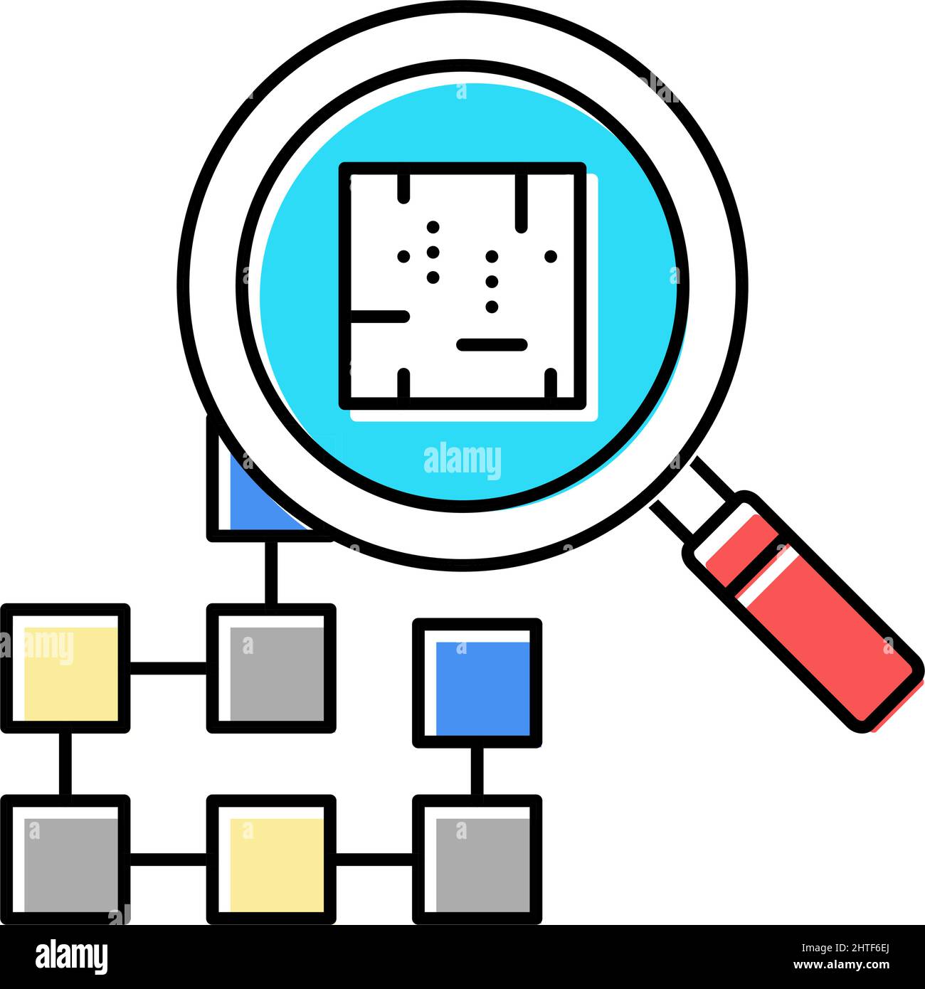 research neural network color icon vector illustration Stock Vector ...