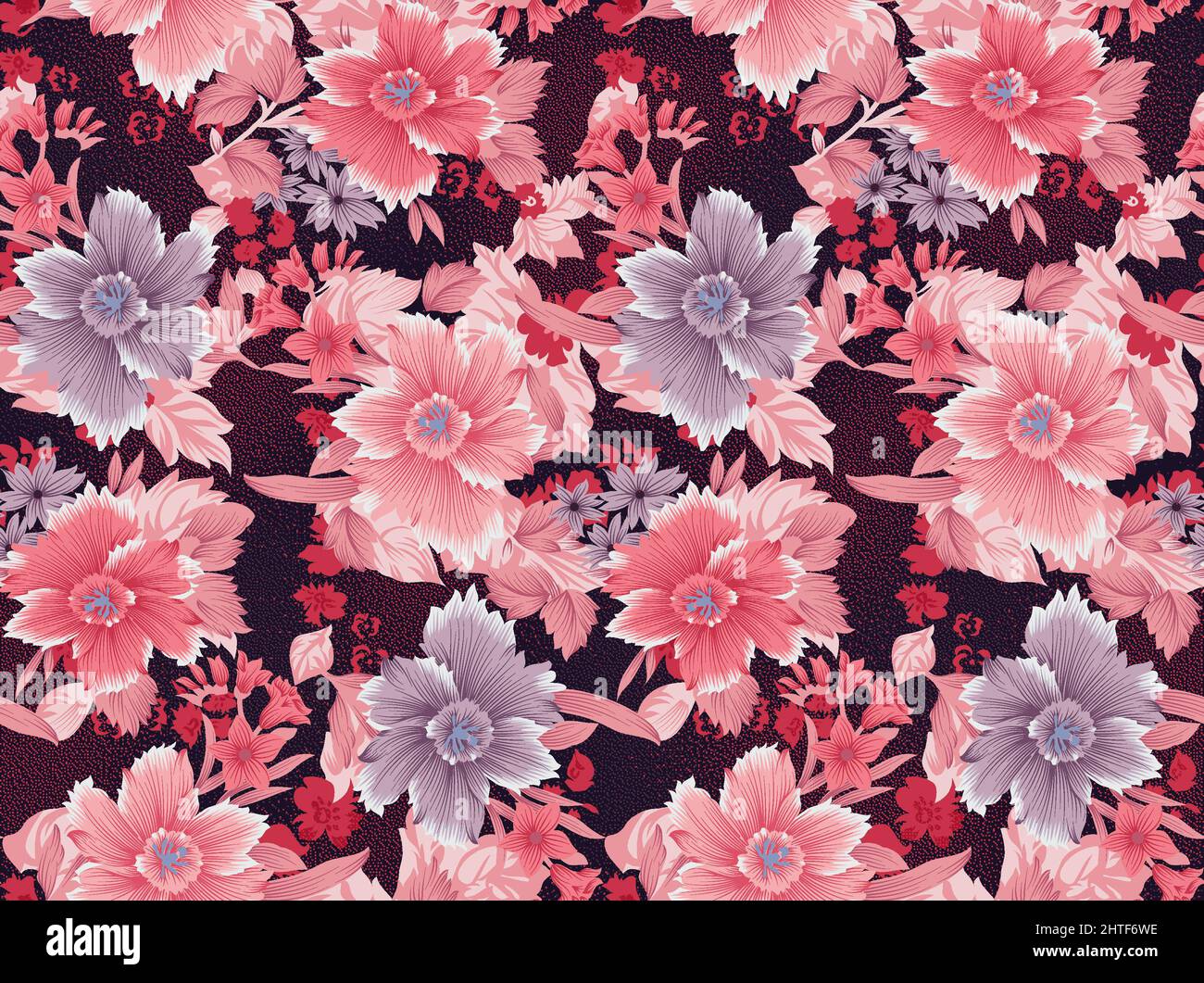 Seamless floral pattern for wallpapers Stock Photo - Alamy