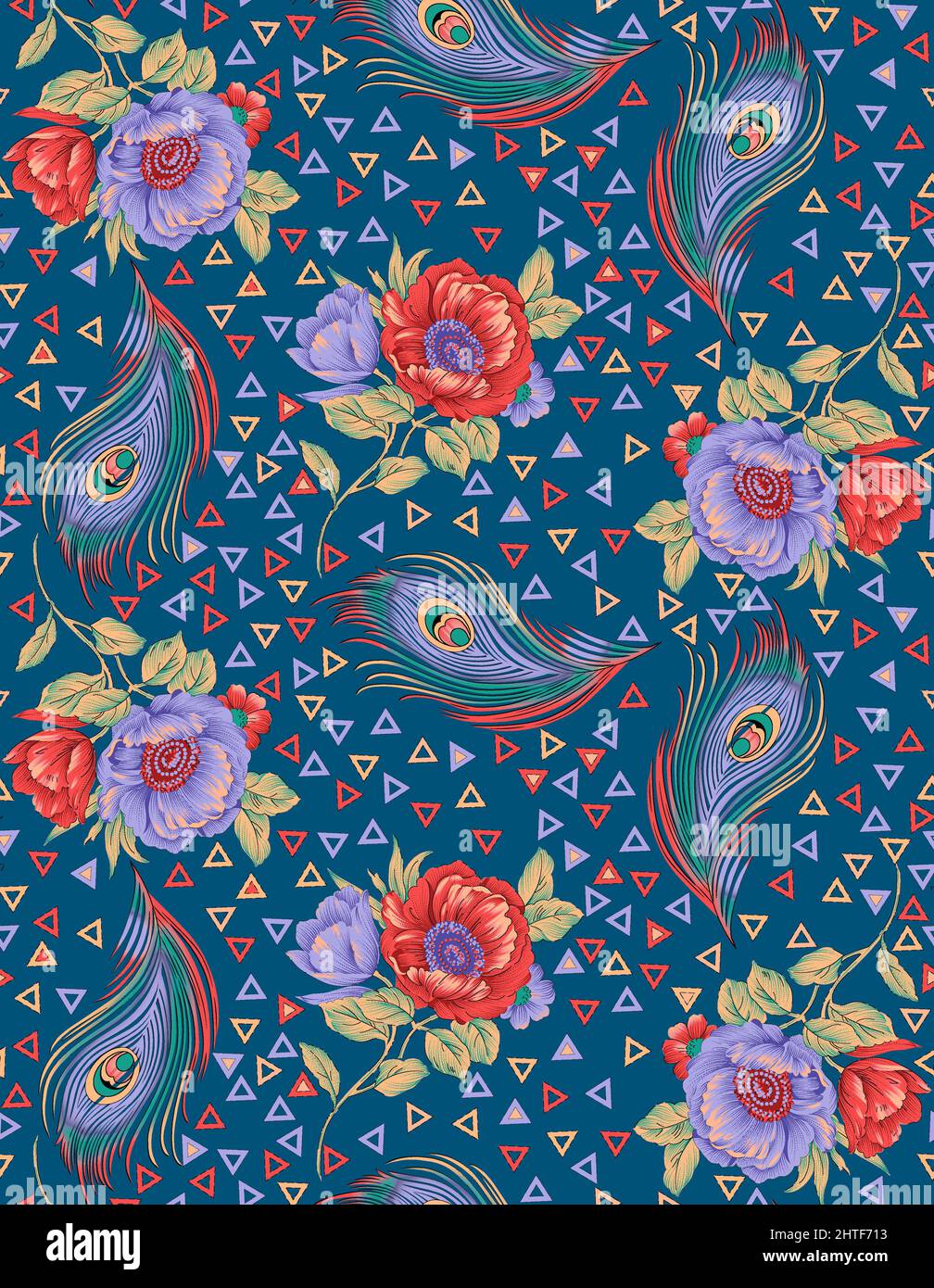 Vertical seamless floral pattern for wallpapers Stock Photo - Alamy