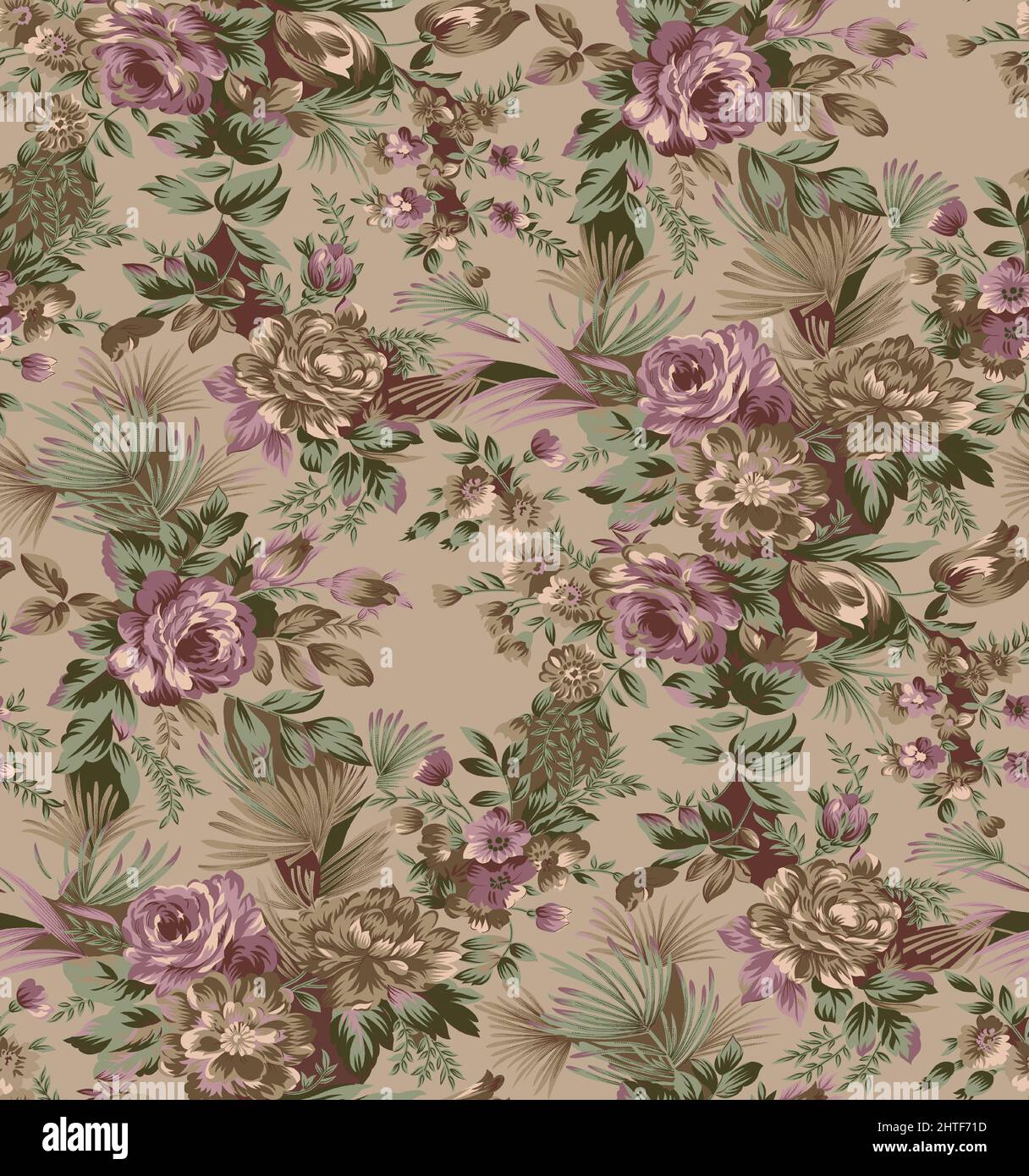 Seamless floral pattern for wallpapers Stock Photo - Alamy