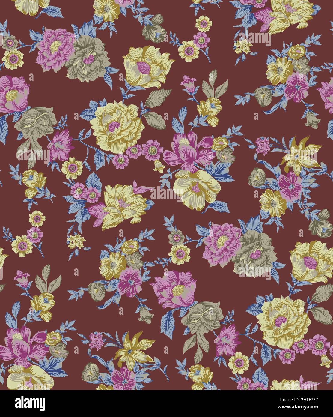 Vertical seamless floral pattern for wallpapers Stock Photo - Alamy