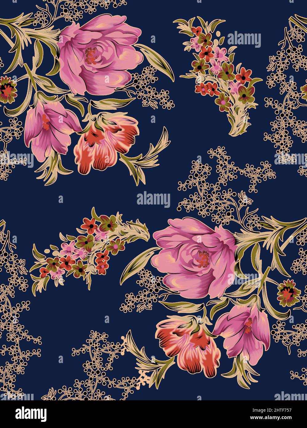 Vertical seamless floral pattern for wallpapers Stock Photo - Alamy