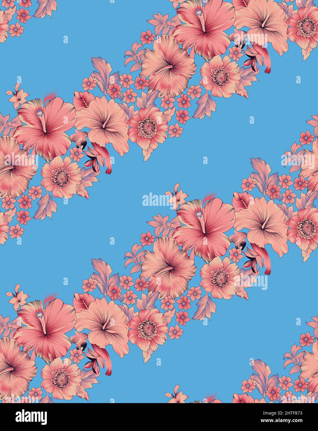 Vertical seamless floral pattern for wallpapers Stock Photo - Alamy