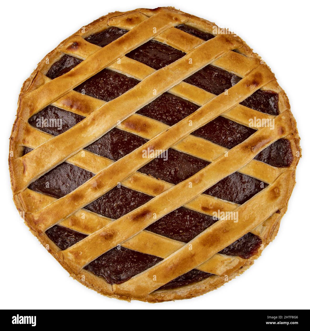 Top view of a pie with jam isolated on a white background Stock Photo ...
