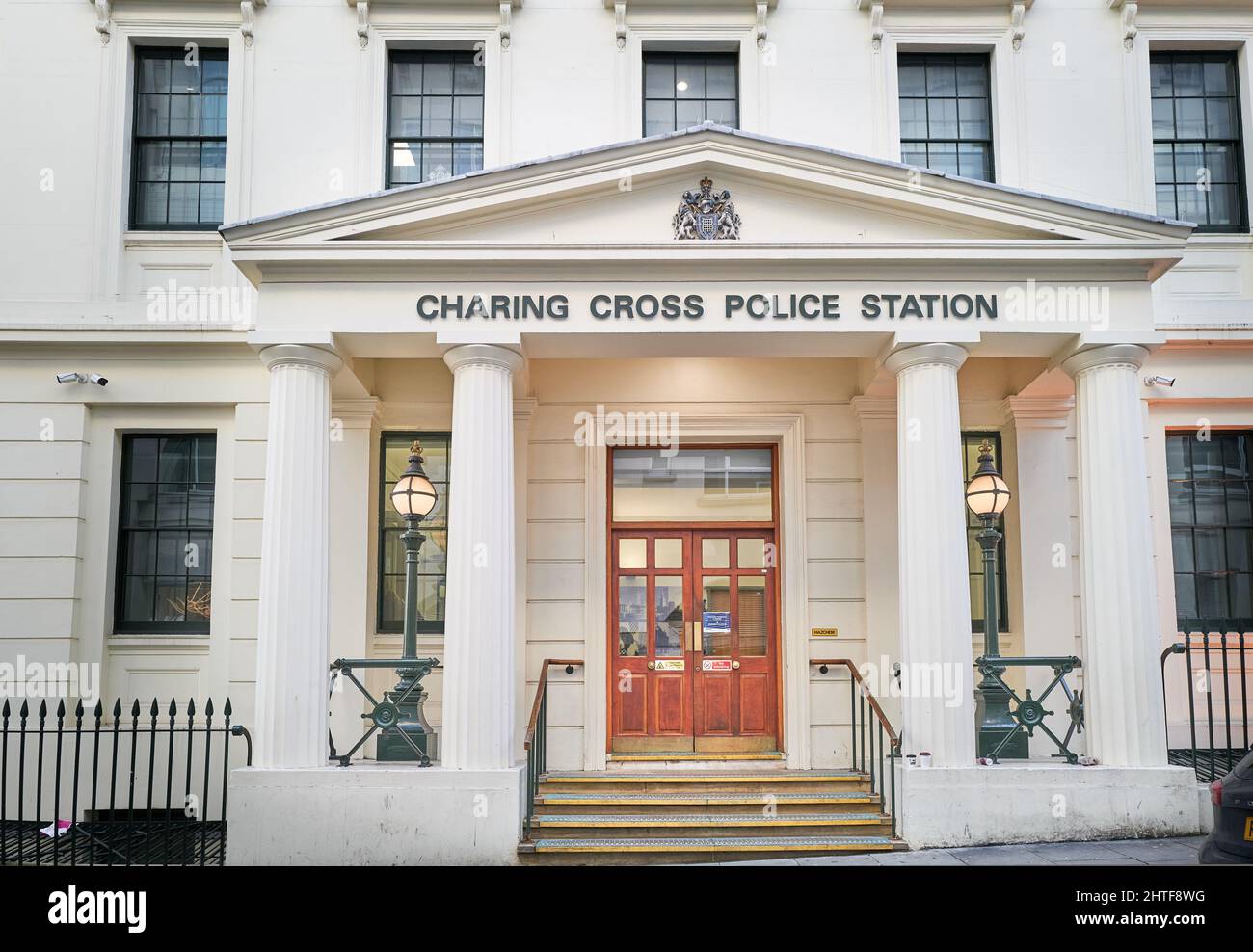 Entrance to the Charing Cross metropolitan police station, Westminster ...
