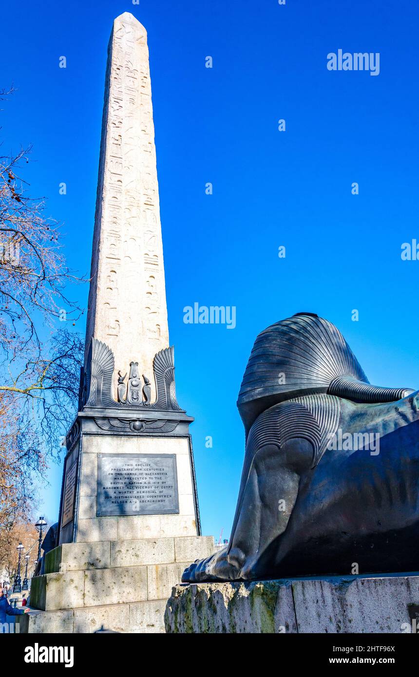 Cleopatra's Needle is an obelisk, originally from Egypt which stands on ...