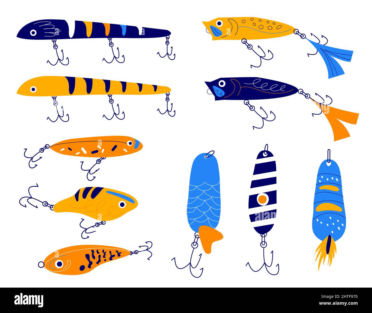 Colorful lures Stock Vector Images - Alamy