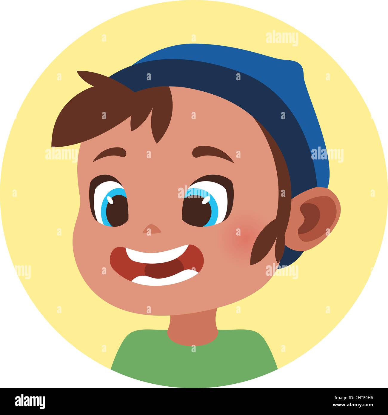 Funny boy round avatar. Happy kid face Stock Vector Image & Art - Alamy