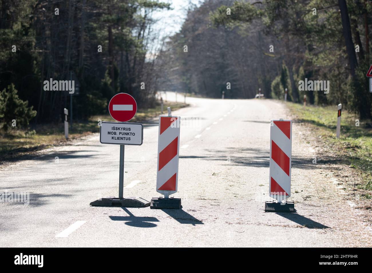 Road closed except for authorised vechicles. Road leading to Lithuanian ...