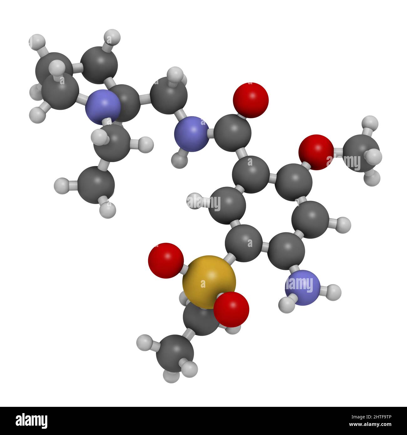 Amisulpride drug molecule. 3D rendering Stock Photo - Alamy