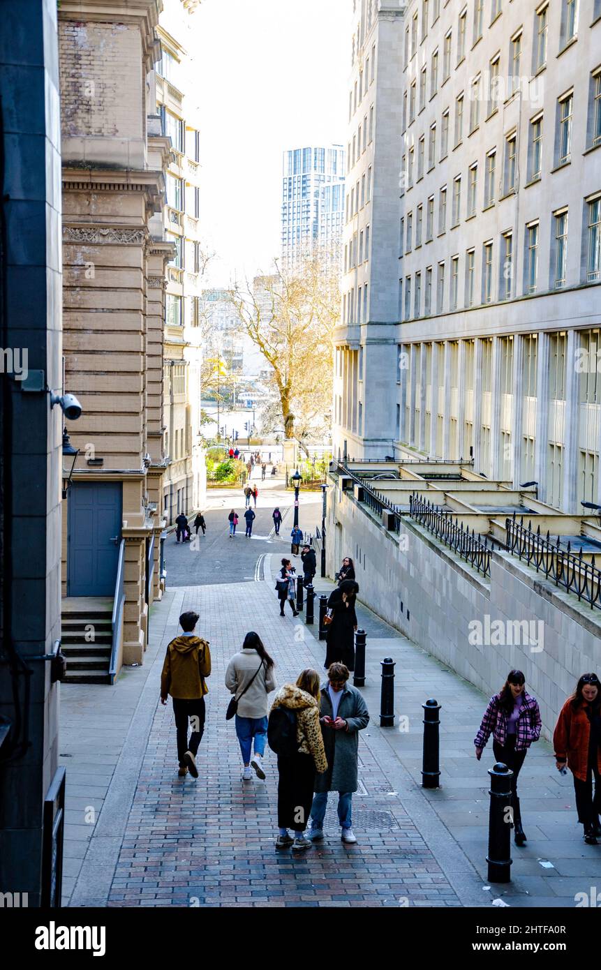 A view along Carting Lane in The City of Westminster, London, UK Stock ...
