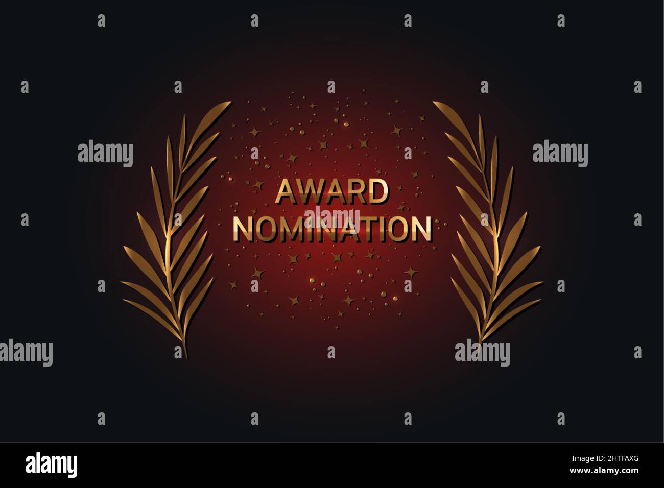 Award nomination golden logo design template. Gold luxury branches on a ...