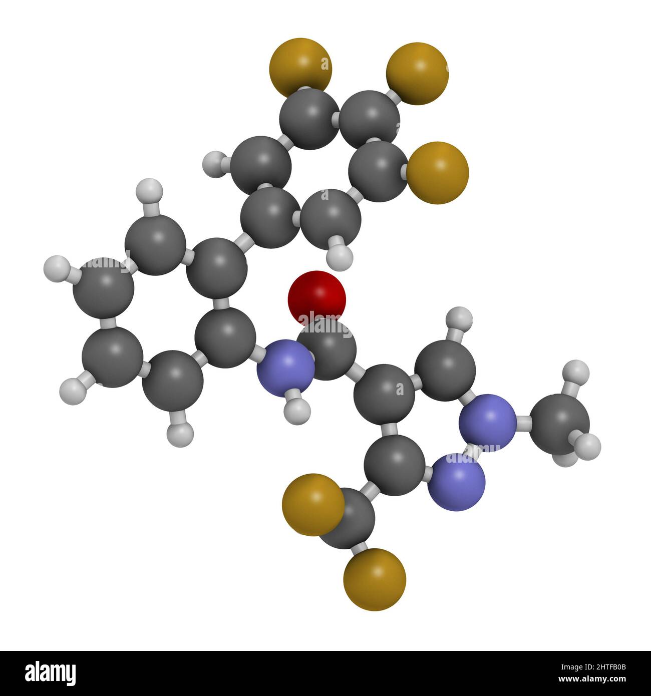 Fluxapyroxad fungicide molecule. 3D rendering Stock Photo - Alamy