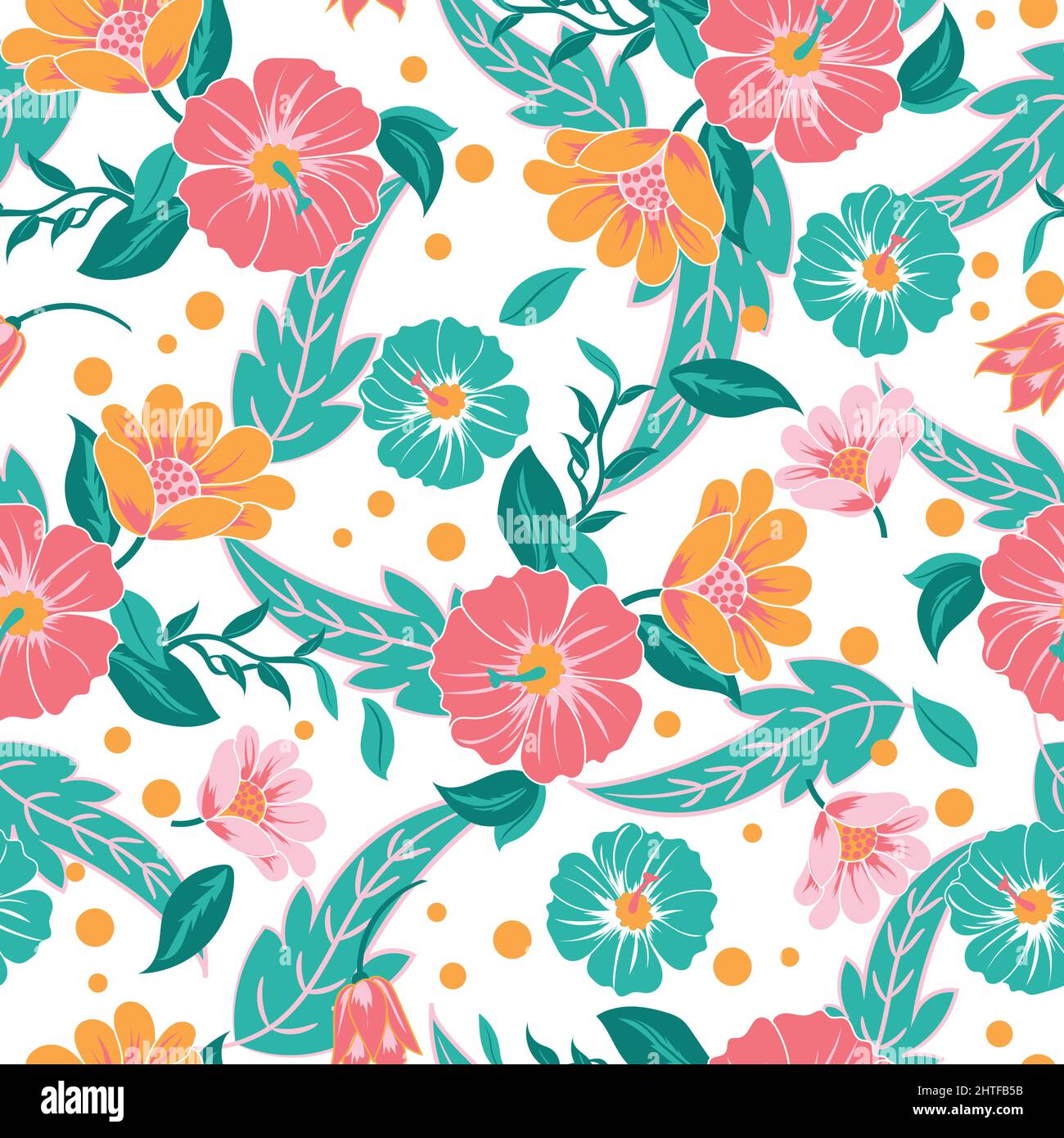 Spring flowers print. Seamless floral pattern. Plant design for fabric ...