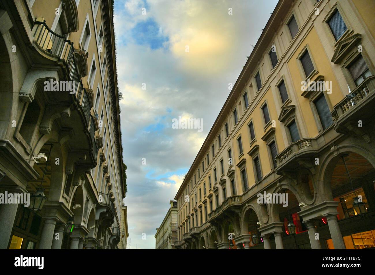 Ancient downtown baroque style buildings of Turin, Italy Stock Photo ...
