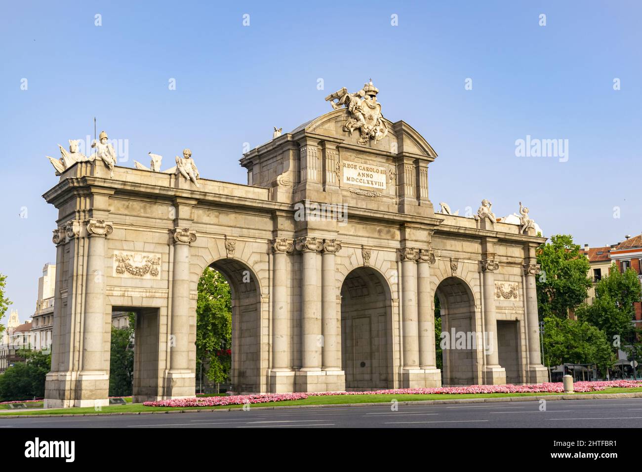 Beautiful scenery of Puerta de Alcala (Alcala Gate) in Madrid, Spain ...
