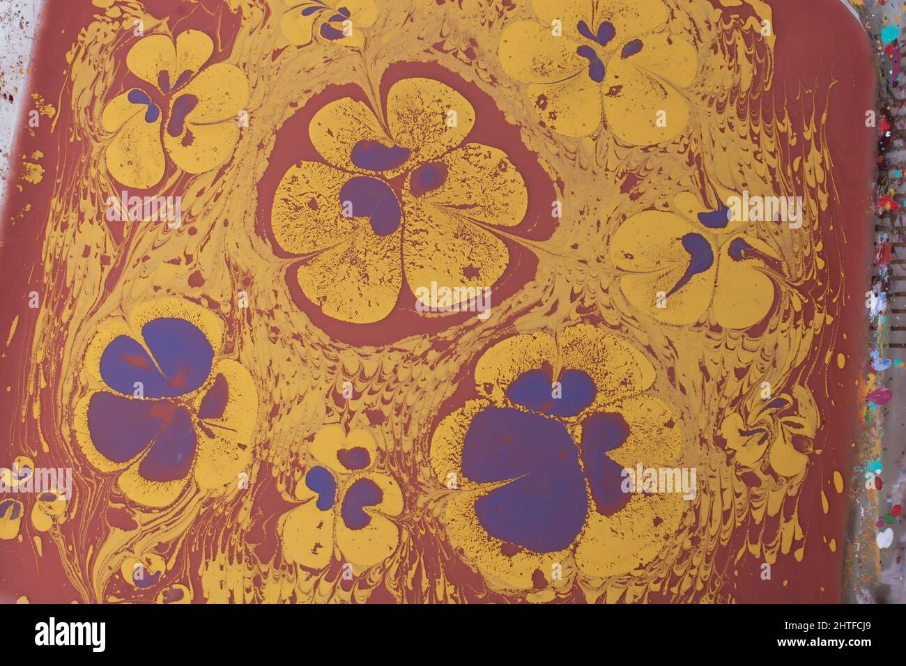 Creative ebru art background with abstract paint. Marbling texture ...