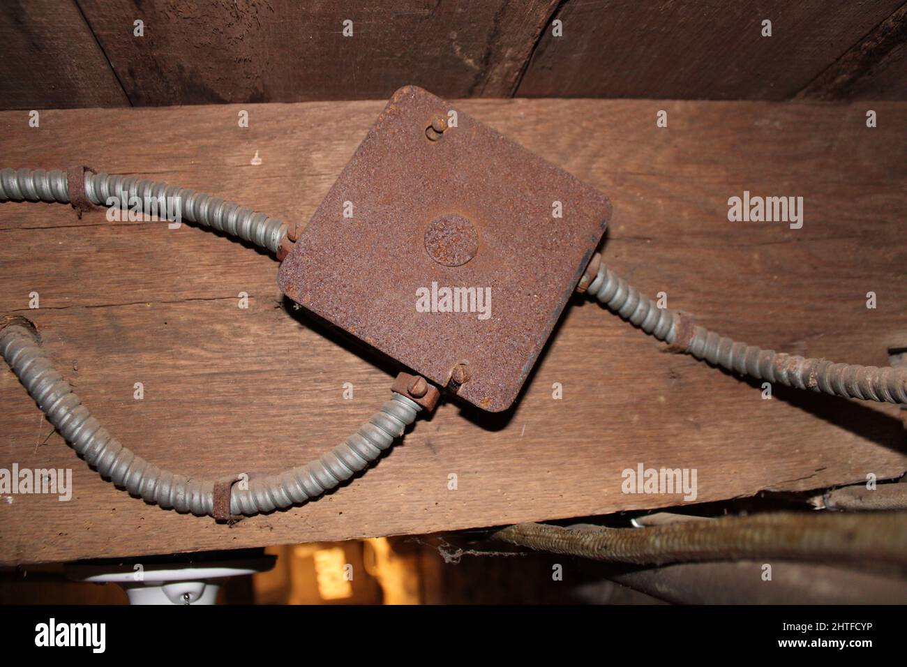 An Old Rusted Electrical Junction Box Stock Photo - Alamy