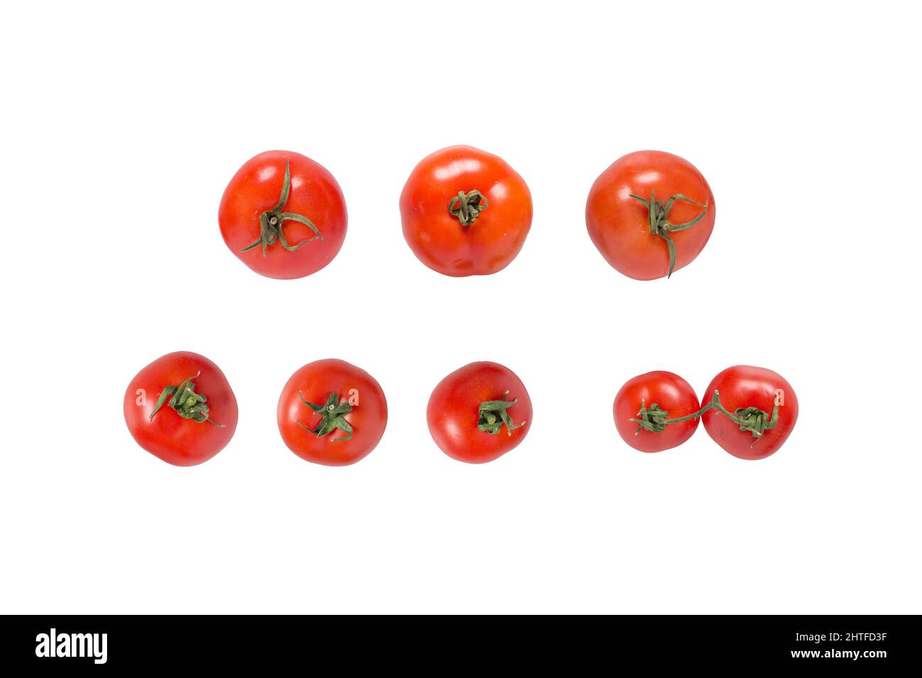 Tomato isolated top view Stock Photo - Alamy