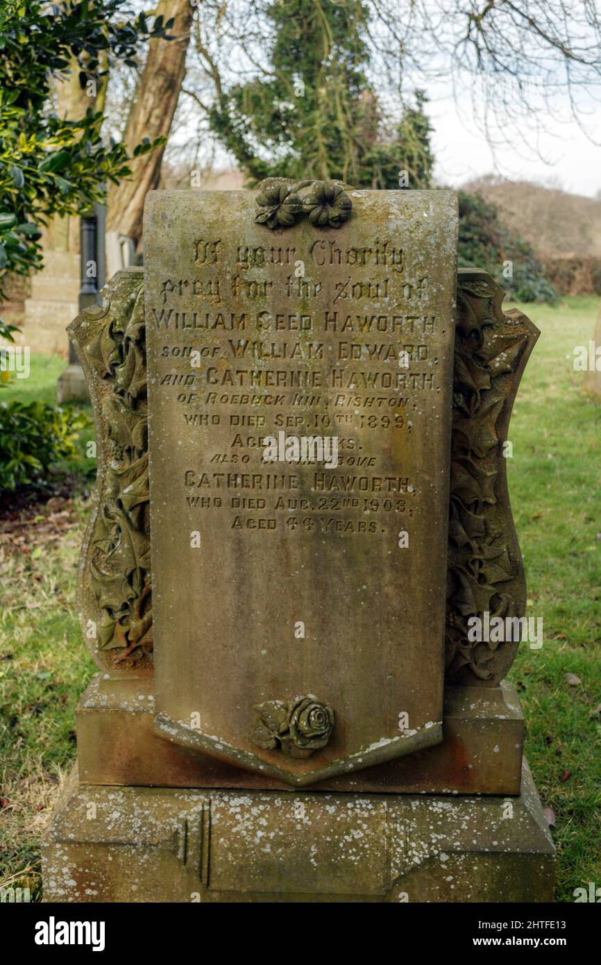 Victorian gravestone. St. Mary's burial ground, Clayton-le-Moors ...