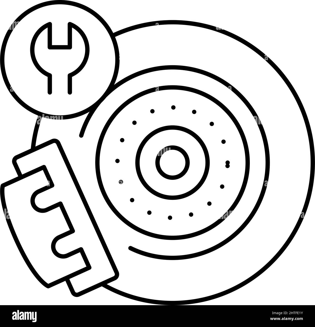 brake disc repair line icon vector isolated illustration Stock Vector ...