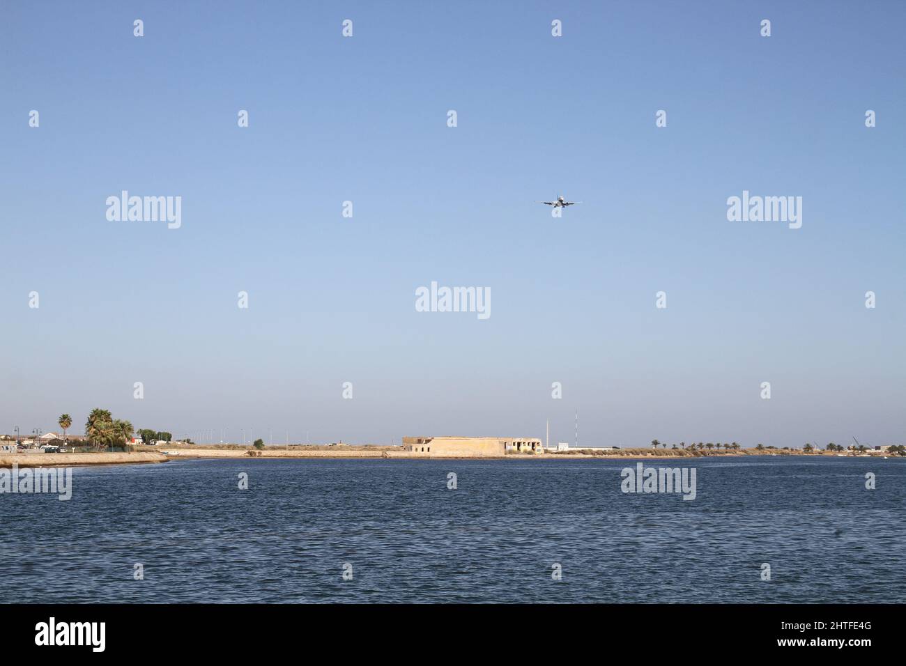 Beautiful view of a plane over the sea Stock Photo - Alamy