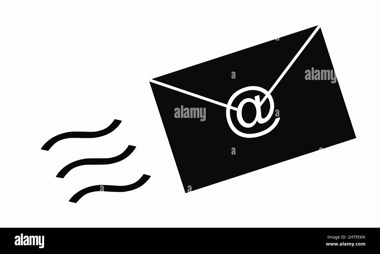 Envelope background symbol Internet Email black flying motion Stock ...