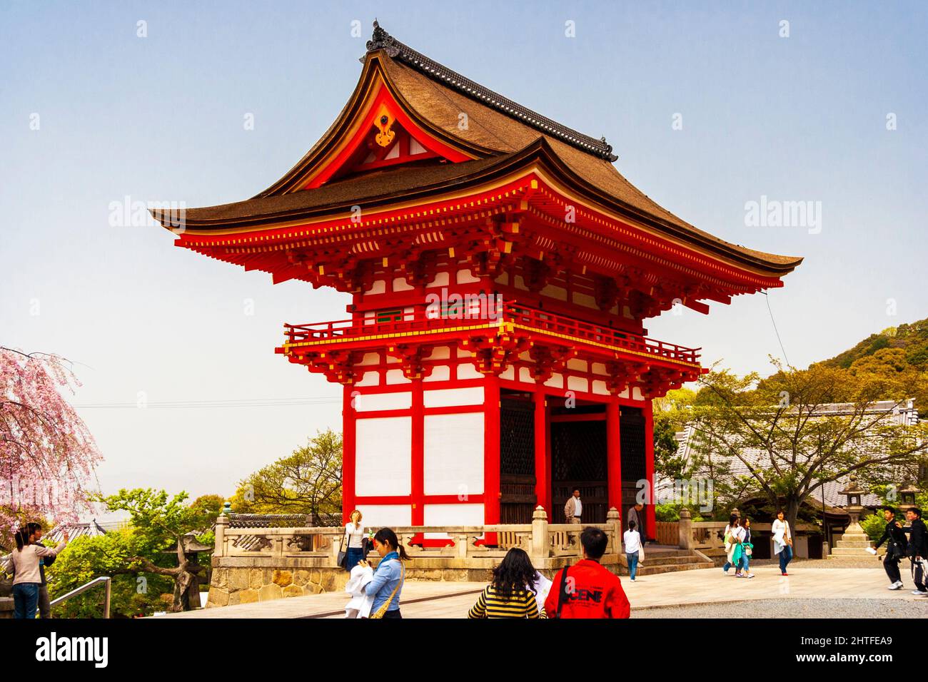 The vermillion Nio-mon gate of the Deva Kings at the entrance of the ...